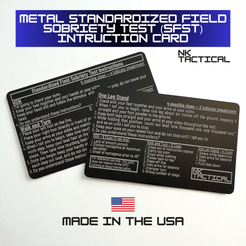 Metal SFST Instruction Card – Field Sobriety Test Reference Tool – NK ...