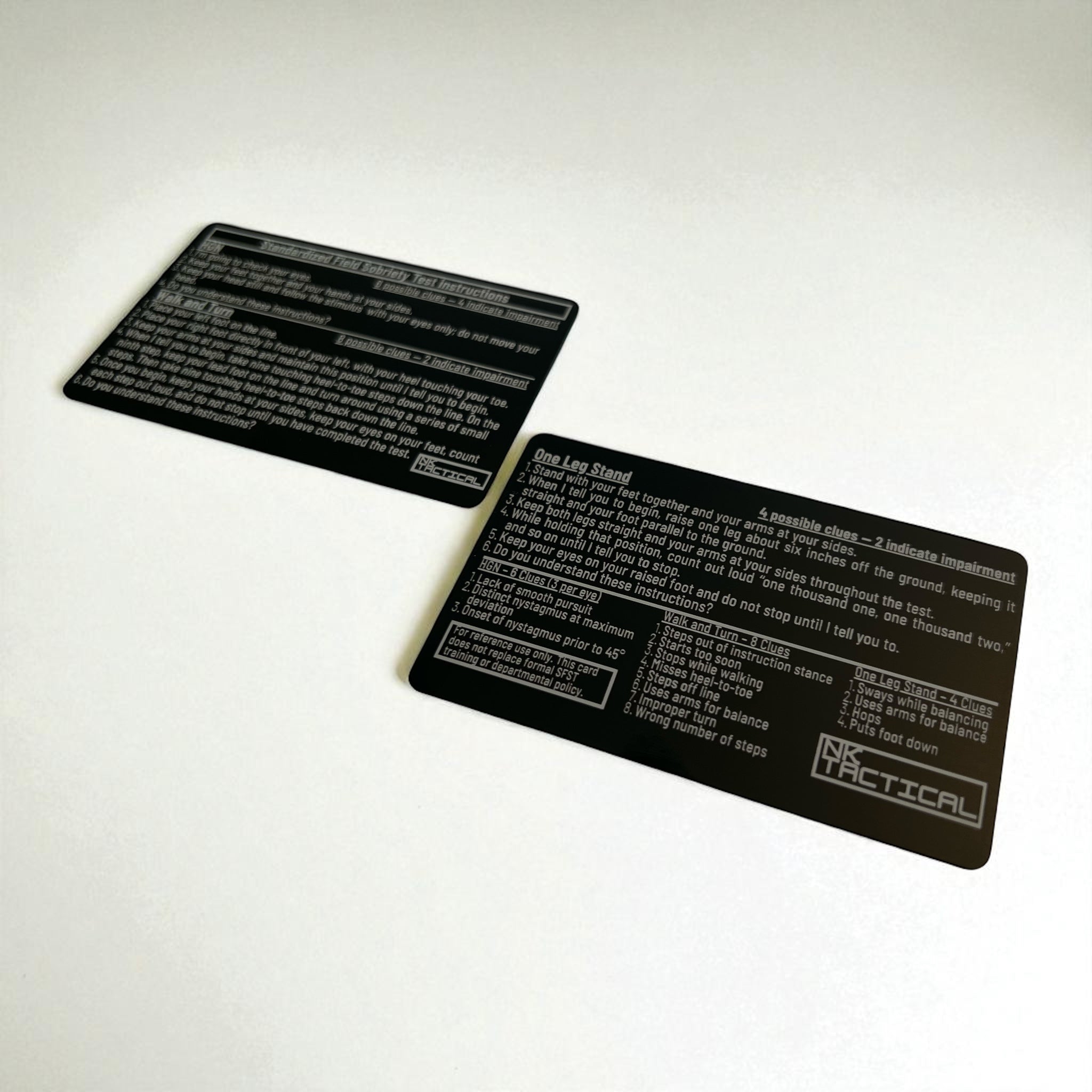 Metal SFST Instruction Card – Field Sobriety Test Reference Tool – NK ...