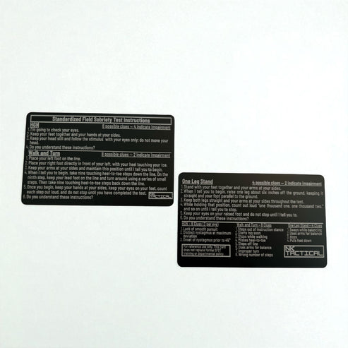 Metal SFST Instruction Card – Field Sobriety Test Reference Tool – NK ...
